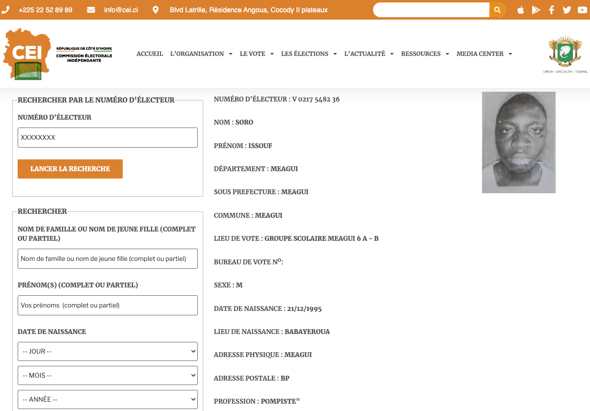 SORO ISSOUF – V 0217 5482 36 – Les Sentinelles Anti-Fraude Électorale ...